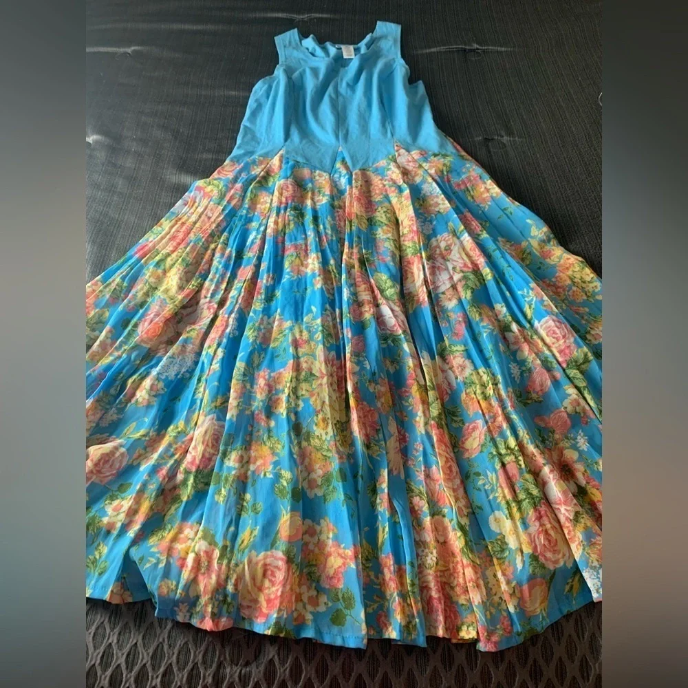Vasana | Dresses | Vasna Boho Floral Maxi Dress Sleeveless Blue Orange ...